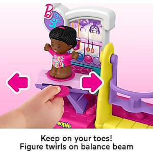Fisher-Price Little People Toddler Toy Barbie You Can Be Anything Gymnast Playset with Figure for Preschool Pretend Play Kids Ages 18+ Months