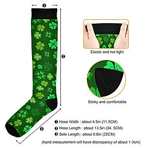 Wusikd Patrick Green Clover Compression Socks for Women and Men Circulation Shamrock Long Socks for Athletic Running 1