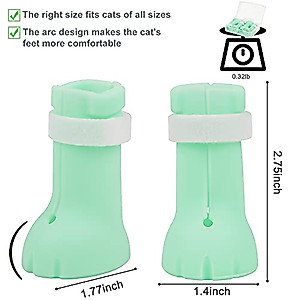 JAKI Cat Shoes Anti-Scratch Silicone Boots for Cats, Adjustable Rubber Cat Feet Covers Gloves Kitten Shower Paw Protector, Pet Supplies for Cats Bath Cleaning Shaving Checking Treatment in Family