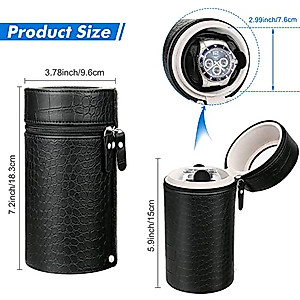 Uthlusty Watch Winder for Automatic Watches, Battery Adapter Operated Single Watch Holder Travel Box Silent Motor Rotating Modes 2 Pillows Acrylic Window for Men Women Mechanical Watch Winding Case