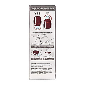 KISS imPRESS Color Press-On Manicure, Gel Nail Kit, PureFit Technology, Short Length, “I'm Not a Cinna”, Polish-Free Solid Color Mani, Includes Prep Pad, Mini File, Cuticle Stick, and 30 Fake Nails