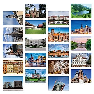 Dear Mapper Poland Vintage Landscape Postcards Pack 20pc/Set Postcards From Around The World Greeting Cards for Business World Travel Postcard for Mailing Decor Gift
