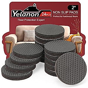 Non Slip Furniture Pads -24 pcs 2" Furniture Grippers Hardwood Floors , Non Skid for Furniture Legs,Self Adhesive Rubber Furniture Feet, Anti Slide Furniture Floors Protectors for Keep Couch Stoppers