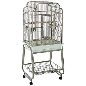 A&E Cage 782217 Platinum Open Victorian Top with Plastic Base Bird Cage, 22" x 17"