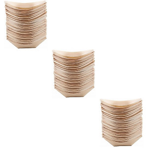 Hemoton 150 Pcs Sushi Boat Wood Serving Boats Small Plates Wooden Food Boat Banana Leaf Plates Wooden Plates Sashimi Plate Disposable Plates Disposable Food Containers Delicatessen Snack