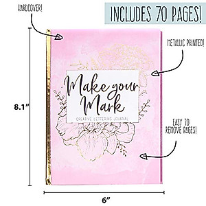 STMT DIY Make Your Mark Hand Lettering Set, Step-By-Step Beginner Modern Calligraphy Hardcover Workbook, Includes Practice Sheets, Stencils, Flexible Fine Tip & Brush Markers, DIY Calligraphy Kit