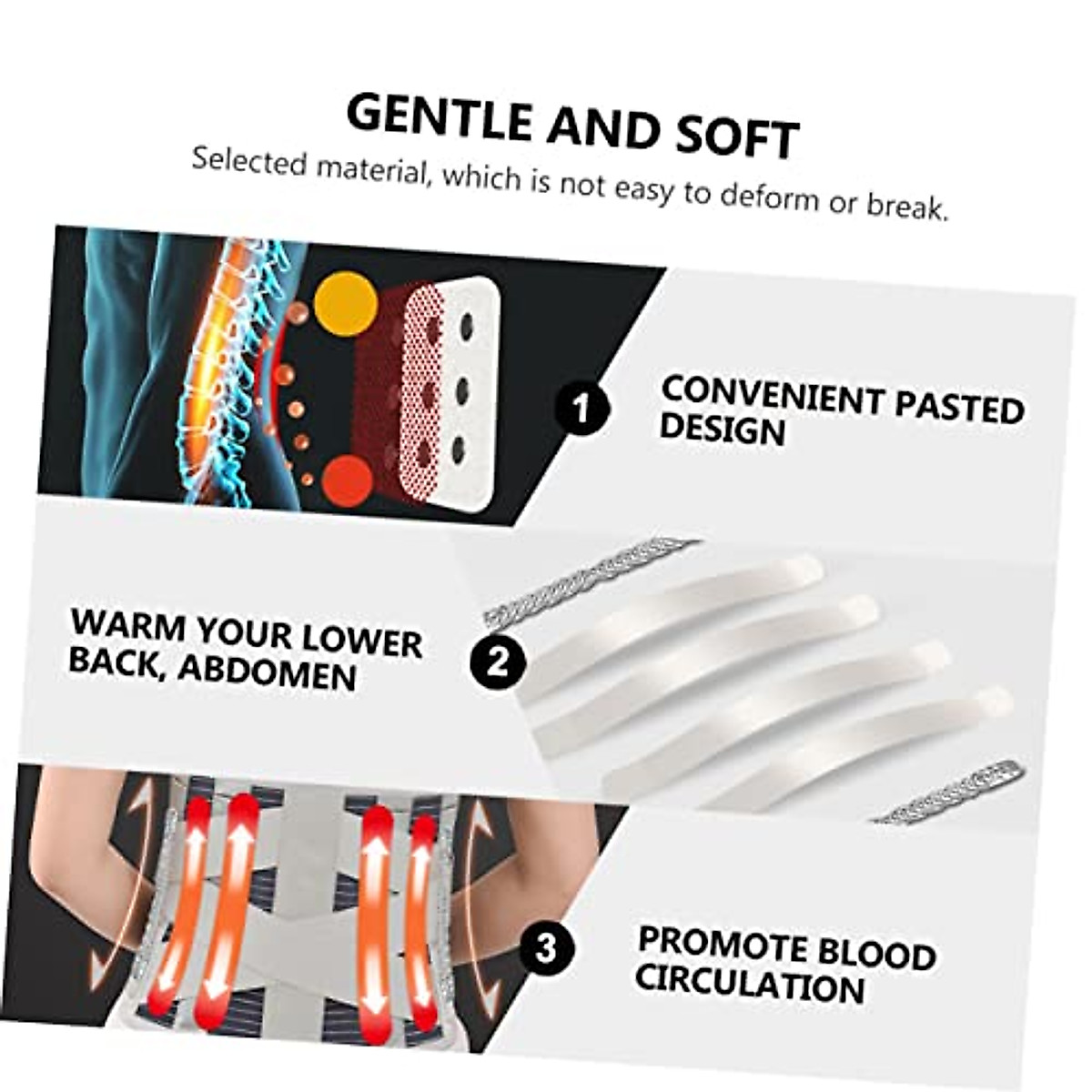 HEALLILY Waist Support Massage Heating Pad Low Back Belt Men’s Belt Workout Waist Cincher Belt Gym Waist Belt Heating Lumbar Wrap Practical Heating Brace Safe Heating Brace Heated Pad