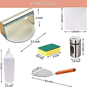 NA Burger Press, Stainless Steel Hamburger Press 5.5 inch Round Burger Smasher Grill Press, Professional Griddle Accessories Kit for Flat Top Grill, Hamburger Patty Maker and Squeeze Grease