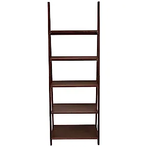 PJ Wood 5 Tier A-Frame Ladder Shelf - Espresso