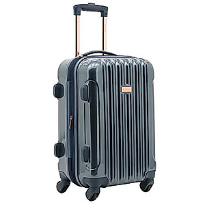 kensie Women's Alma Hardside Spinner Luggage, Expandable, Midnight Blue, Carry-On 20-Inch