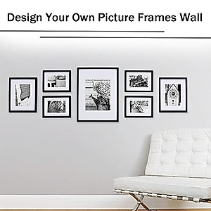 8X10 Picture Frame Set of 4, Picture Frames Collage Wall Decor,5x7 with Mat or 8x10 Without Mat, Picture Frames 8 by 10 for Table Top Display Pictures Wall Gallery Picture Frames Easter Decorations