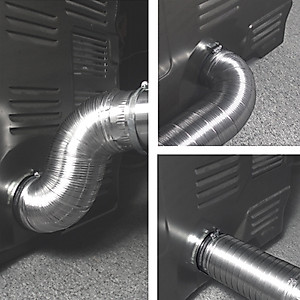 Deflecto Semi Rigid Aluminum Duct with Attached Connectors, Silver, 4" x 24" (MAC36024/6)