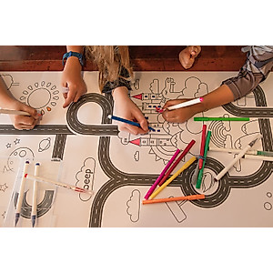 Zoe & Jim Giant Coloring Paper roll for Kids. Large Coloring Roll. 26 feet x 17 inches of Preschool Play Fun. Craft kit roll. Coloring Activity Banner. Toddler Art and Creativity Toys., White