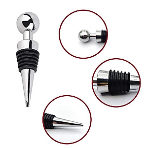 3 Pcs Wine Stopper Bottle Stoppers and 3 Pcs Champagne Stoppers, Stainless Steel Wine Saver Bottle Sealer Stoppers Corks, for Beverage Champagne Sparkling Wine Bar Wedding Holiday Party Stoppers