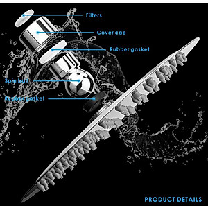 Luxury Round Rain Shower Head Large Stainless Steel High Pressure Shower Head Ultra Thin Rainfall Bath Shower with Silicone Nozzle Easy to Clean and Install (6 INCH)