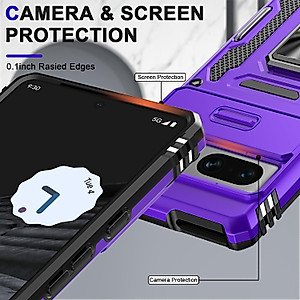 AUPAI Designed for Google Pixel 7 Pro Case with Camera Cover,Military Grade Heavy Duty Pixel 7 Pro Cover Pass 16ft Drop Test Protective Phone Case with Kickstand for Google Pixel 7 Pro Purple