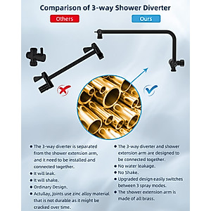 Hibbent Metal Shower Head, 10'' High Pressure Rainfall Shower Head/Handheld Showerhead Combo with 12'' Adjustable Shower Extension Arm, 7-Spray, 71'' Hose, Showerhead Holder, Matte Black