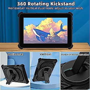 ROISKIN Dual Layer Heavy Duty Anti-Slip Shockproof Tablet Protective Case with 360 Rotating Kickstand [ Kids Friendly ] for Fire 7 Tablet Case 2022 12thGeneration, Not for Samsung TCL Android 7 inch
