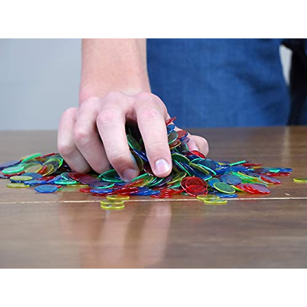 Regal Games - 500 Mixed Transparent Bingo Chips - 3/4 Inch - for Large Group Games, Game Night, Bingo Hall, & Educational Activities - Ages 5+ - 500 Count - Perfect for Bulk Purchasing