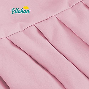 SPRINGSPIRIT Crib Skirt with Lovely Pompoms & Diaper Organizer Hanging Diaper Stacker Pink