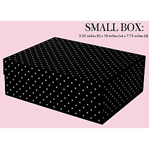 Kate Spade New York Black Decorative Storage Boxes with Lids, 3 Pack Sturdy Organizer Storage Bins, Includes Small Medium Large Pink Nesting Boxes with Magnetic Closure, Dots and Stripes