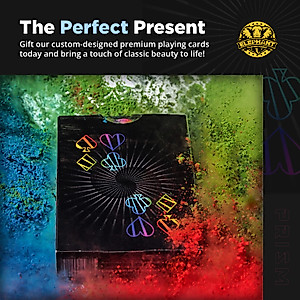 PREMIUM PLAYING CARDS, High Quality Deck of Cards, Cool Prism Gloss Ink, Best Poker Cards, Unique Bright Rainbow & Red Colors for Kids & Adults, Black Card Decks Games, Standard Size