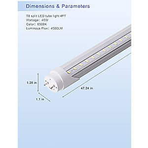 PARNOARCK Led Shop Light 4ft, Led Garage Light,40W T8 6500K Daylight 4500LM Clear Cover,for Garage Warehouse Workbench Workshop,16-Pack