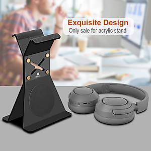 TXEsign Headphone Stand Universal Headphone Holder for AirPods Max/HyperX Cloud II/Sony/Bose/Beats, Acrylic Headphones Holder Earphone Desktop Hanger Gaming Headset Stand for Desk (Black)
