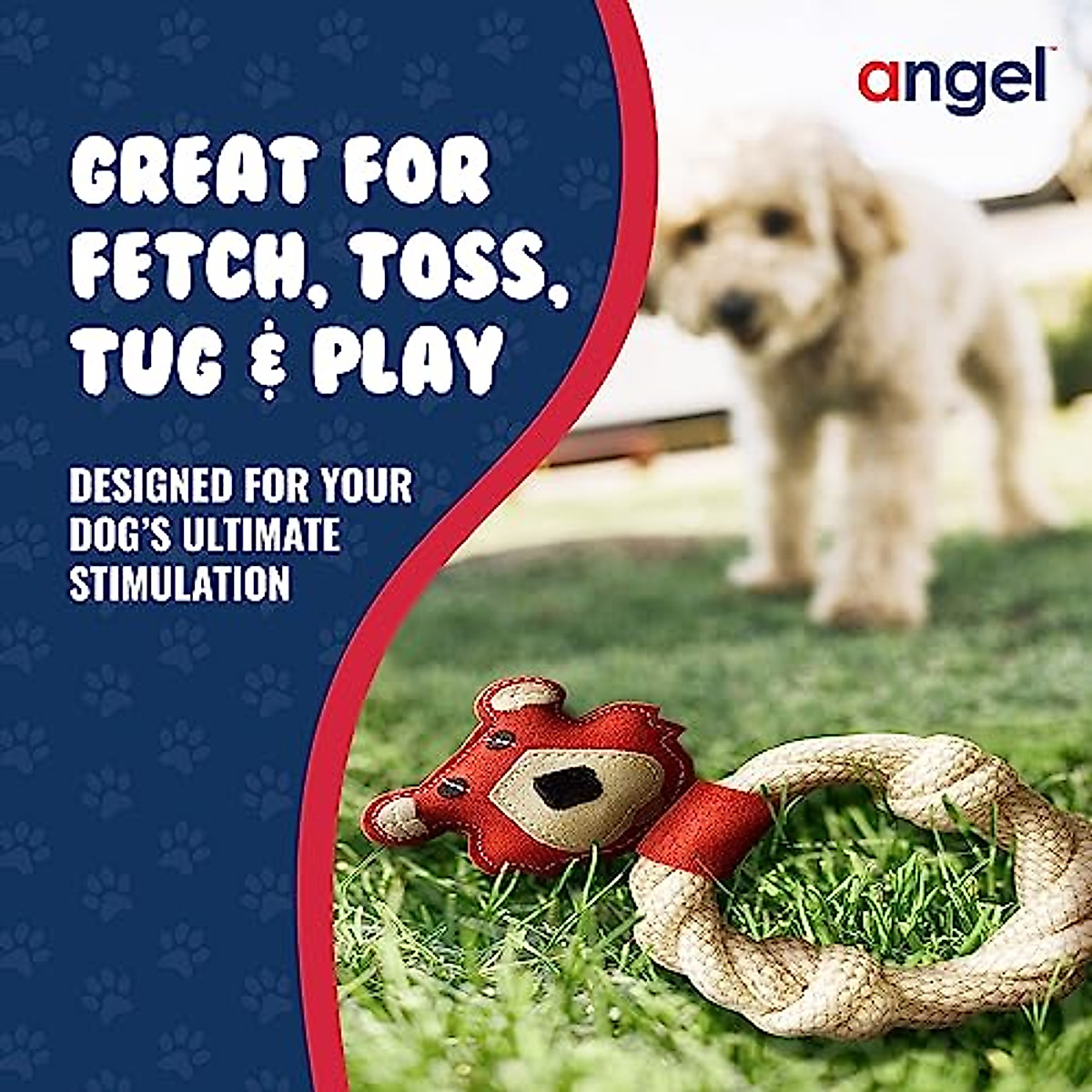 Angel Pet Supplies Bear Natural Rope Dog Toy | Handmade & Durable Dog Toys | Interactive & Mental Stimulation | Handmade Puppy Toys and Dog Toys