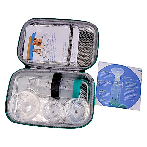 Caphstion Cat/Dog Inhaler Aerosol Chamber with Breathing Indicator Silicone Mask,Spacer Asthma (Bag A with Masks 012)