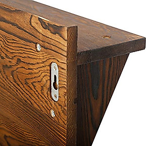 WEBI Coat Rack Wall Mount with Shelf,8 Peg Hooks,34'' Long Rustic Entryway Shelf with Hooks Underneath for Hanging Coats,Clothes,Bathroom,Rustic Brown