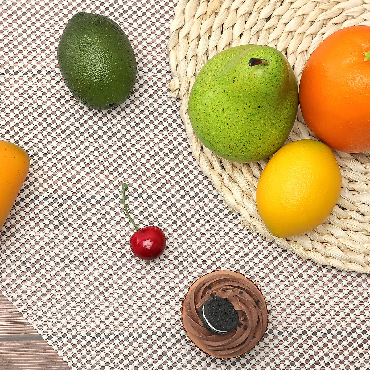 BAKHUK Grip Shelf Liner, 2 Rolls of Non-Adhesive 17 Inch x 25 Feet Cabinet Liner Durable Organization Liners for Kitchen Cabinets Drawers Cupboards Bathroom Storage Shelves (White)