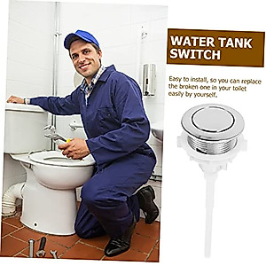 Cabilock Water Tank Single Button Air Switch Toilet Tank Toilet Accessories Single Flush Toilet Button Toilet Button with Thread Diameter Dual Water Valve Single Flushing Toilet Button Air