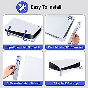 DEVASO PS5 Horizontal Stand, Accessories PS5 Horizontal Stand with 3 Sets of Sticker for Playstation 5 Console(Only for Digital)