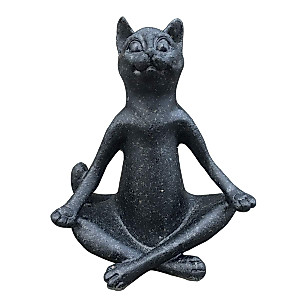 Artgenius Collective Yoga Cat Statue,Namaste Spiritual Home Decor Yoga Animal Figurine-Great Decor for Desktop, Bookshelf,Yoga Practice Room (Set of 3)