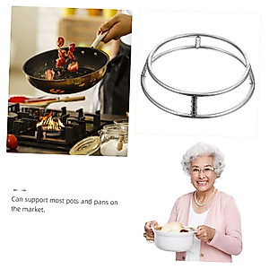 FUNOMOCYA Double Stainless Steel Pot Rack Heat Round Design for Cooking Utensils Saute Pans and Woks Kitchen Storage Solution