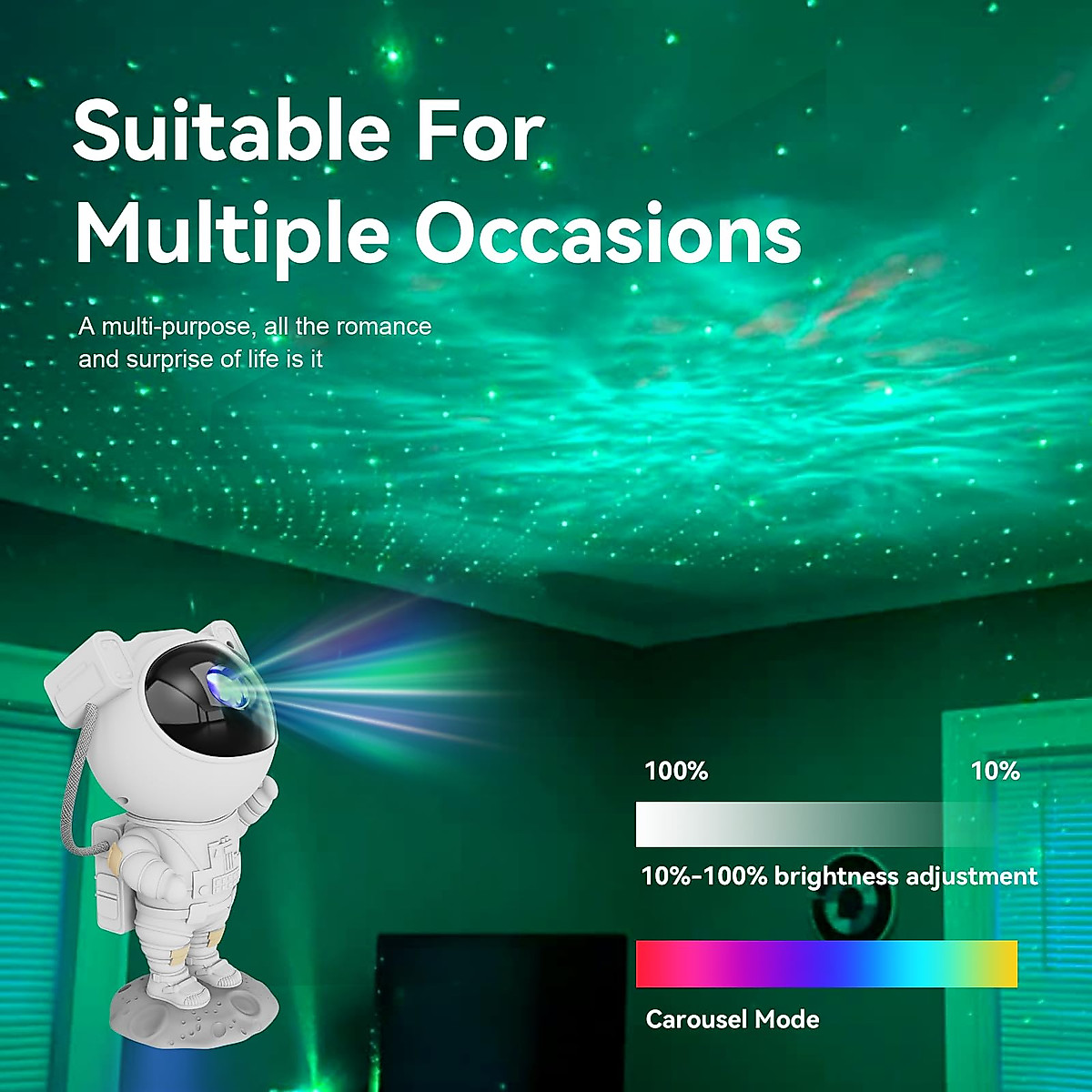 Star Projector Galaxy Night Light - Astronaut Space Projector, Starry Nebula Ceiling LED Lamp with Timer and Remote, Kids Room Decor Aesthetic, Gifts for Christmas, Birthdays, Valentine's Day