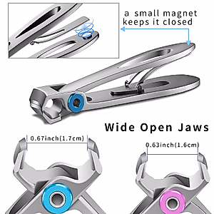 Nail Clippers Set,Fingernail Toenail Clippers for Thick Nails,Nail Clipper for Adult Men Women Seniors