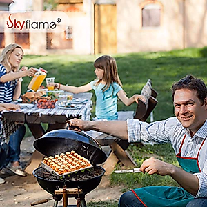 Skyflame Jalapeno Grill Rack with Handle and Chili Pepper Corer Tool - Large 36 Holes Capacity Stainless Steel Drumstick Chicken Wings Roaster for BBQ Smoker and Oven