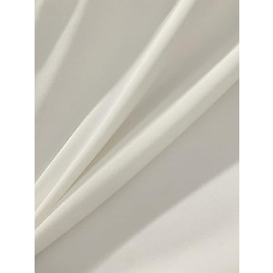 Stretch Crepe Fabric - Versatile Polyester Cloth by The Yard with 2-Way Stretch - Ideal for Dresses, Gowns, Pants, Drapes, and Backdrops - 1 Yard (Off-White)