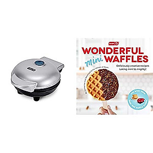 Dash Mini Maker: The Mini Waffle Maker Machine - Silver & DCB001MW Wonderful Mini Waffles Recipe Book with Gluten, Vegan, Paleo, Dairy + Nut Free Options, Over 80+ Easy to Follow Guides, Cookbook