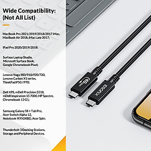 [USB-IF Certified] USB 4 Cable 1ft Compatible with Thunderbolt 4 Cable Thunderbolt 3 Cable,iDsonix 40Gbps USB4 Cable 100W Charging,8K or Dual 4K Display,for MacBook, iMac, Quest Link, eGPU