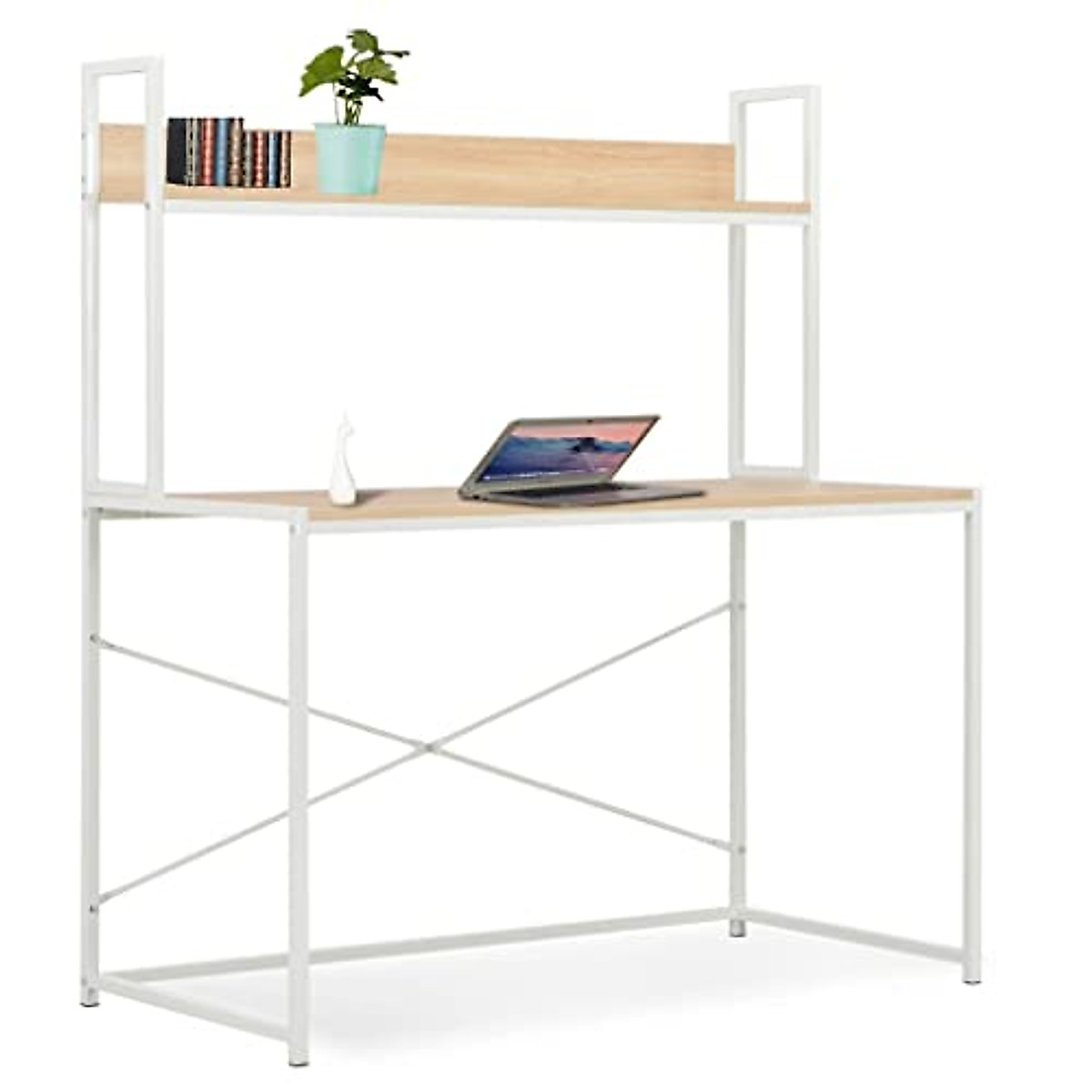 MJWDP Computer Desk White and Oak