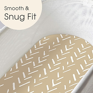 GRSSDER Stretchy Ultra Soft Fitted Bassinet Sheets Set 2 Pack, Cradle Sheet Universal Fit for Rectangle, Oval, or Hourglass Bassinet Pad/Mattress Safe and Snug, Stylish Cute Rainbow Print for Baby