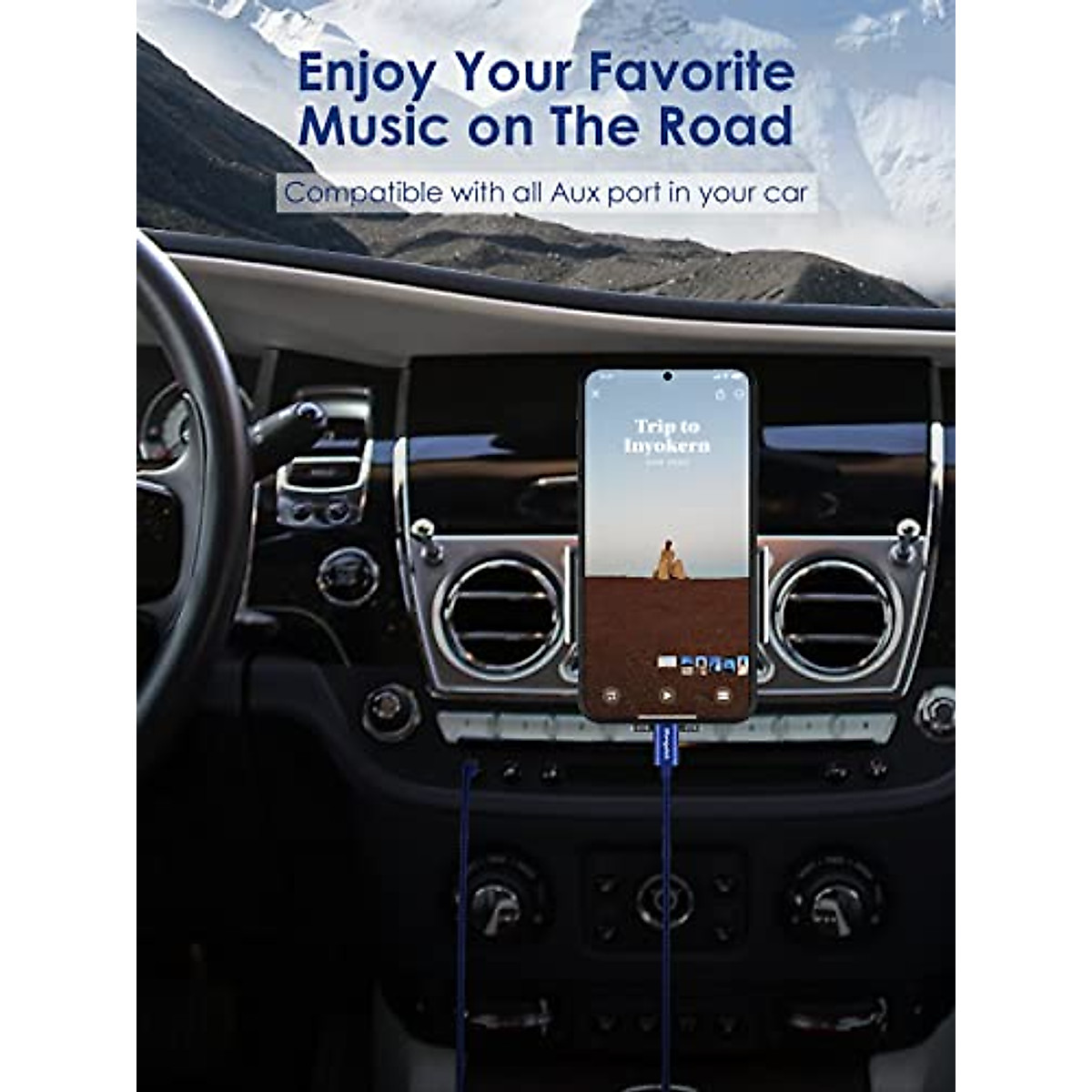 Mangotek Type C Aux Cord for Android, Braided USB C to Aux 3.5mm Audio Jack Cable Phone to Car Male Auxiliary Adapter USB C Aux Cord for Samsung Galaxy s21 s20 fe 5g Huawei Google Pixel iPad Pro-6FT