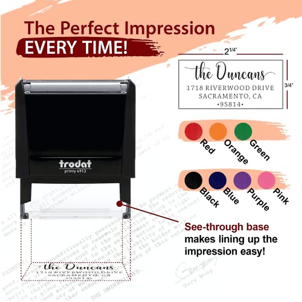 Personalized The Duncans Self-Inking Address Stamp and Ink | Custom Self-Inking Address Stamp with Name | Personalized Couples Address Stamps | Custom Rubber Address Stamp
