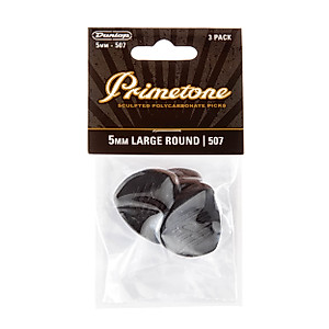 Dunlop 477P507 5.0mm Primetone Large Round Tip Guitar Picks, 3-Pack