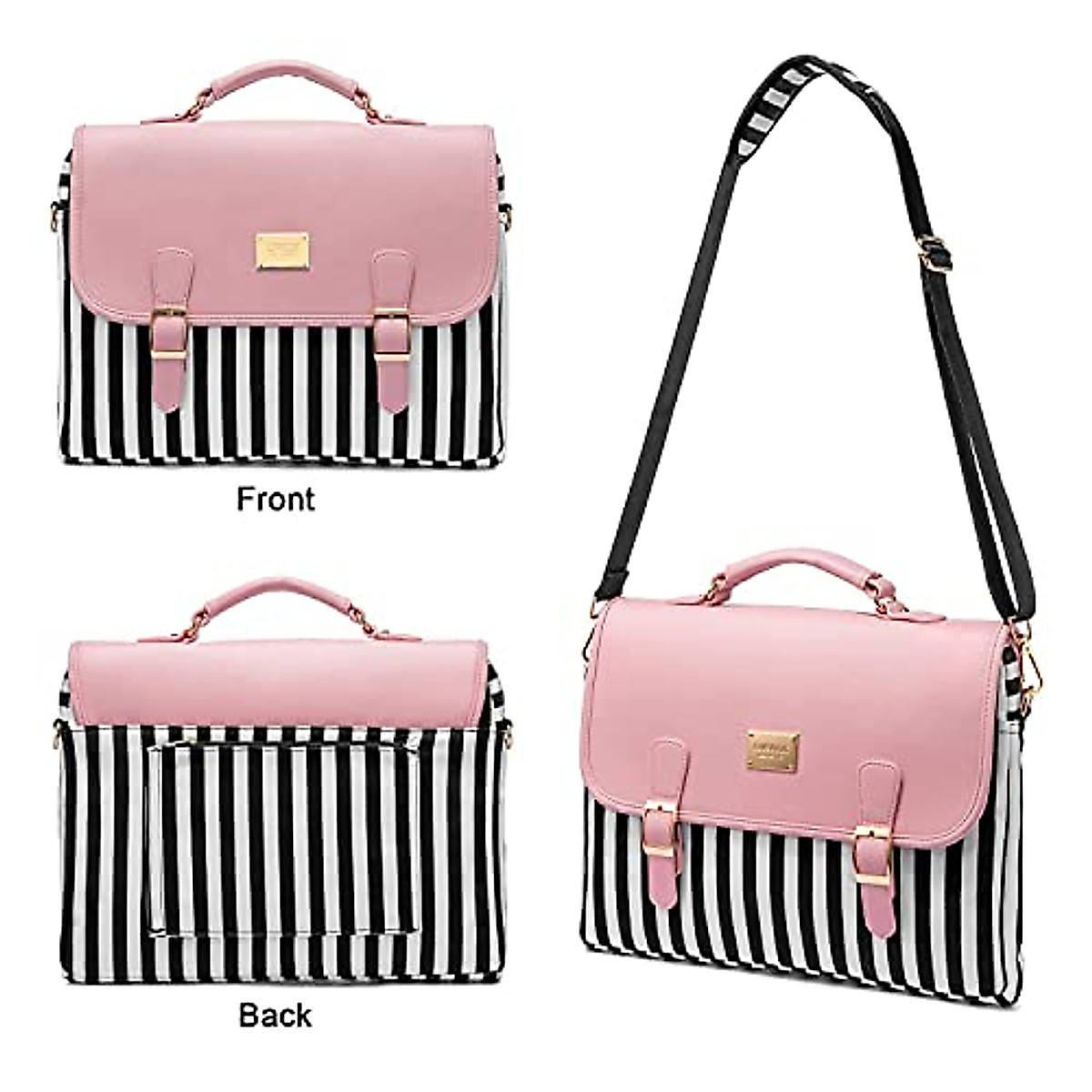 LOVEVOOK Computer Bags for Women, Laptop Bag 14 Inch, Laptop Case with Trolley Sleeve, Pink Messenger Bag, Super Cute Laptop Sleeve