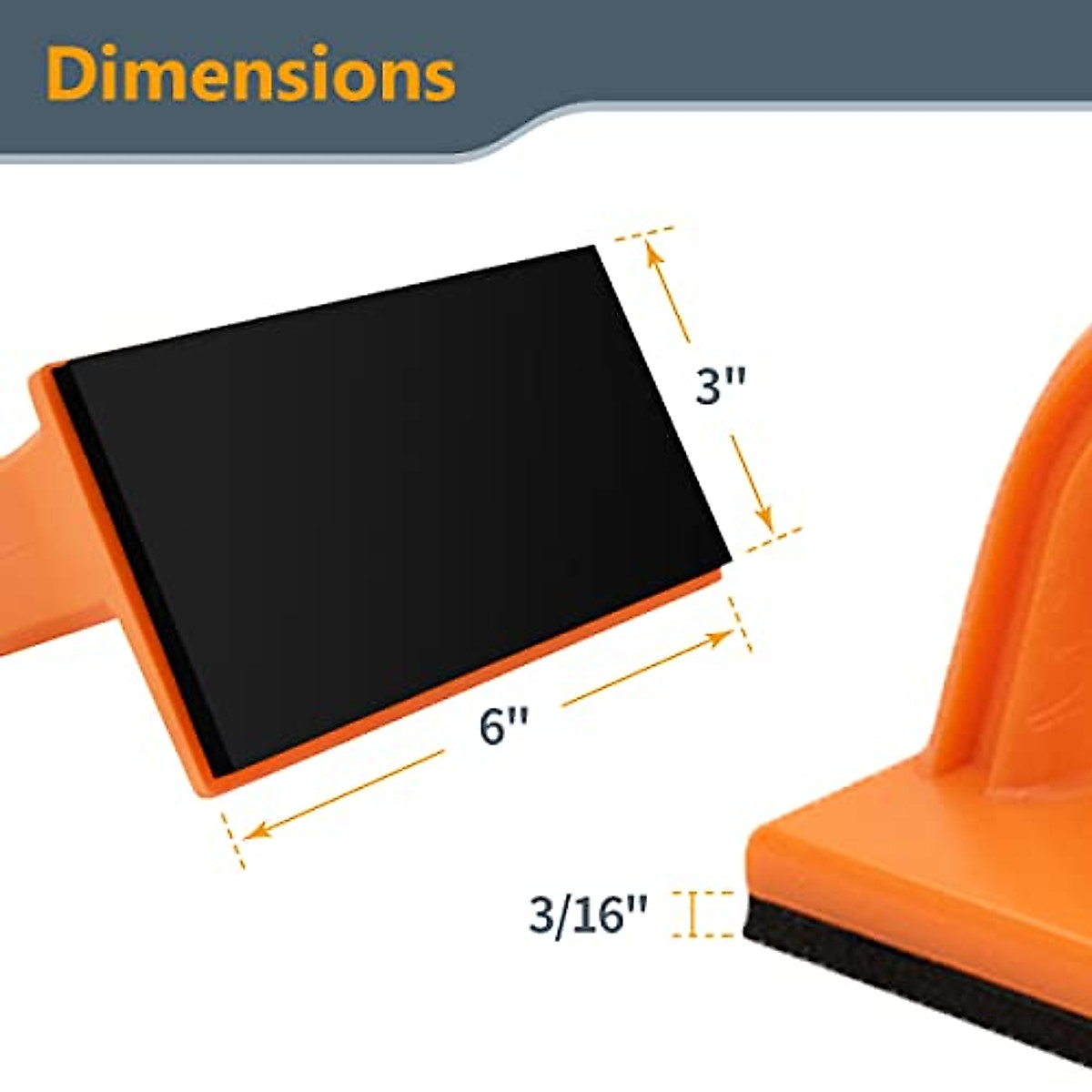 POWERTEC 71032 Safety Push Block Set for Woodworking, Table Saws, Jointers and Router Tables, Orange Color, 2-Pack