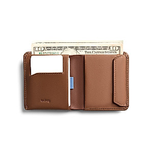 Bellroy Coin Wallet (Slim Coin Wallet, Bifold Leather Design, Holds 4-8 Cards, Magnetic Closure Coin Pouch) - Hazelnut